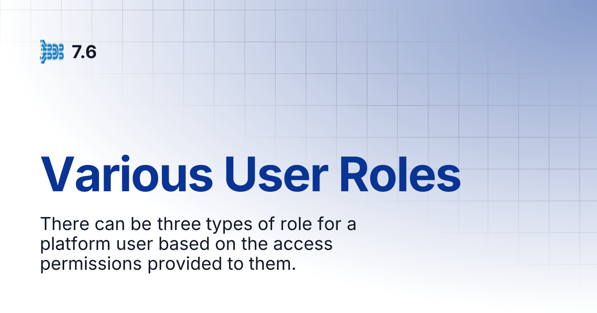 Various User Roles | 7.6