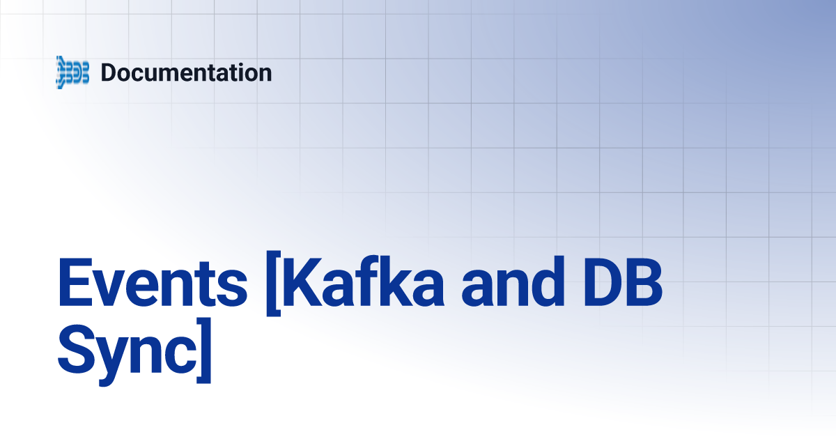 Events [Kafka and DB Sync] | Documentation
