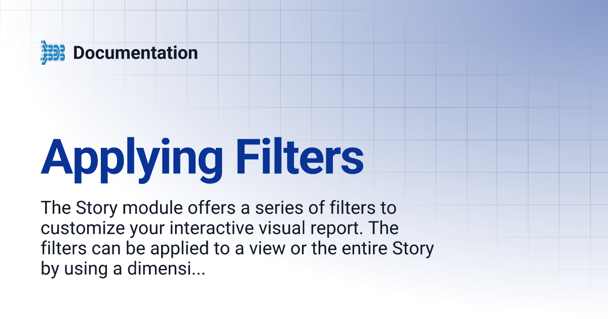 Applying Filters | Documentation
