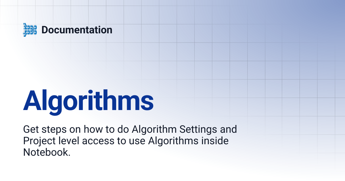 Algorithms | Documentation