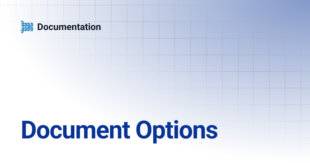 Document Options | Documentation