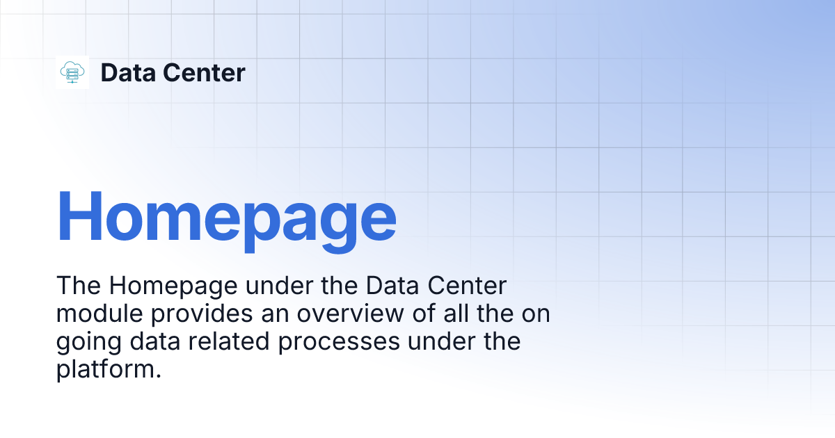 Homepage | Data Center