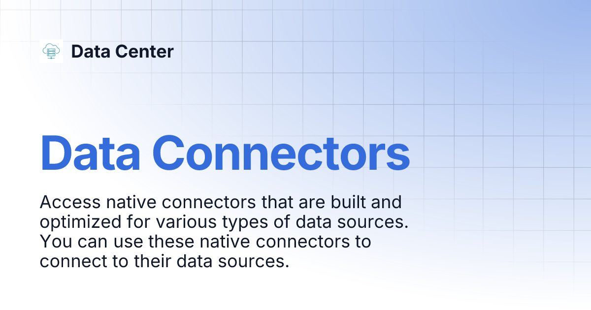 Data Connectors | Data Center
