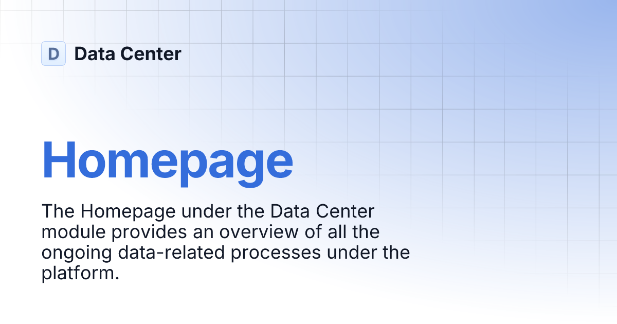 Homepage | Data Center