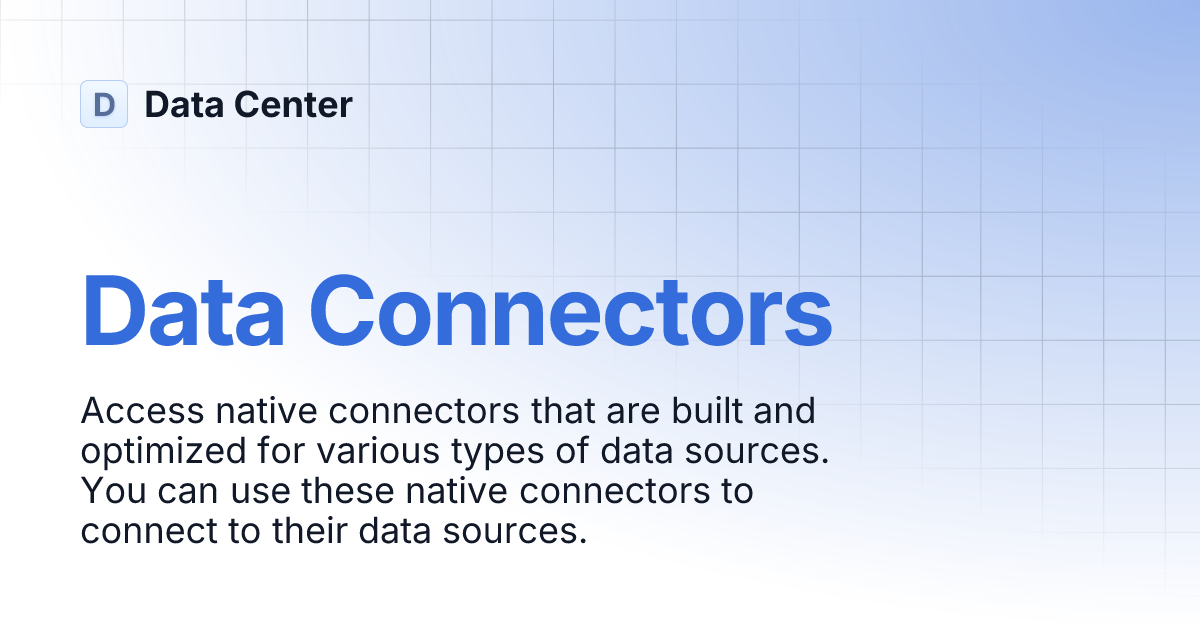 Data Connectors | Data Center