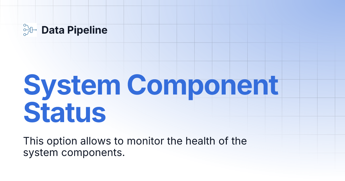 System Component Status | Data Pipeline