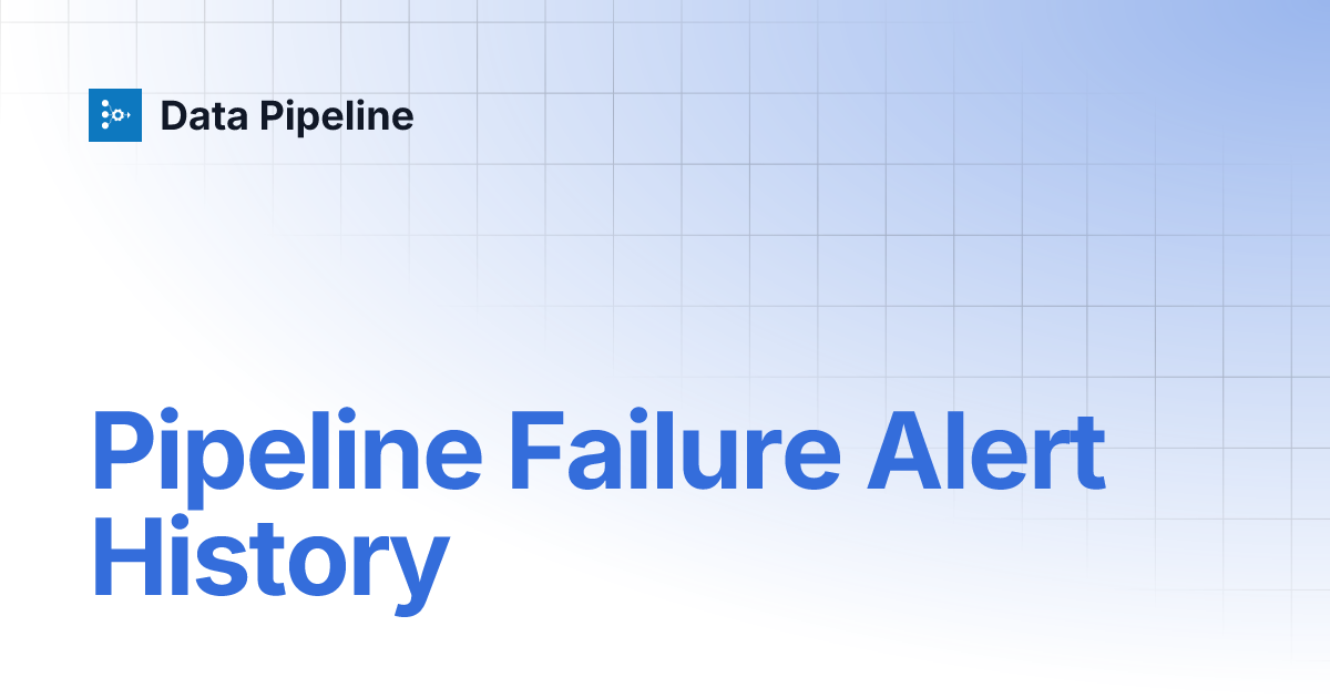 Pipeline Failure Alert History | Data Pipeline