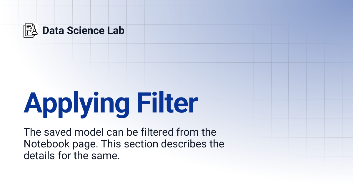 Applying Filter | Data Science Lab
