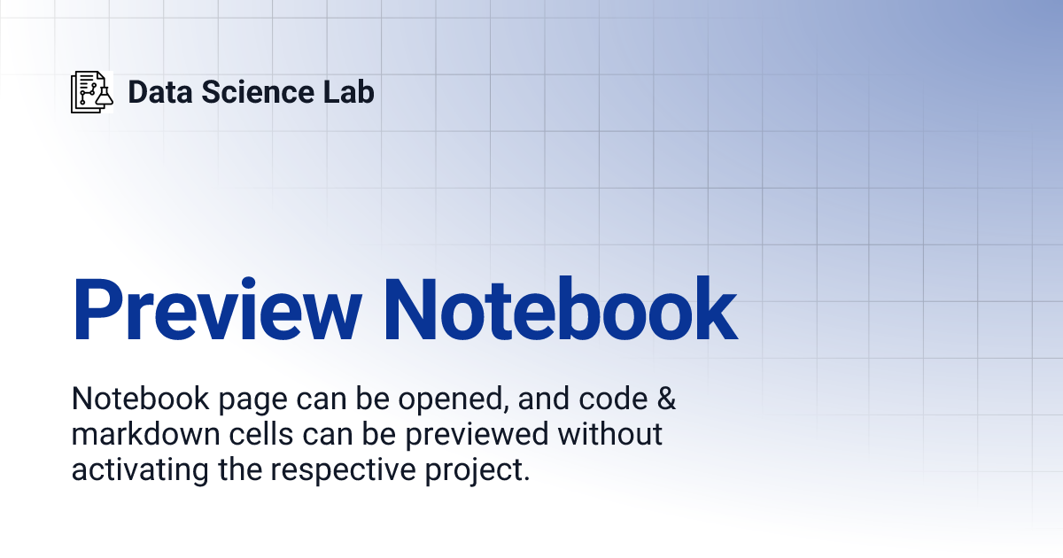 Preview Notebook | Data Science Lab