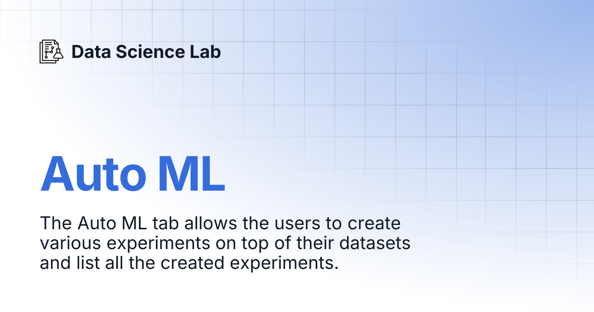Auto ML | Data Science Lab