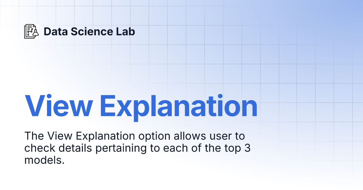 View Explanation | Data Science Lab