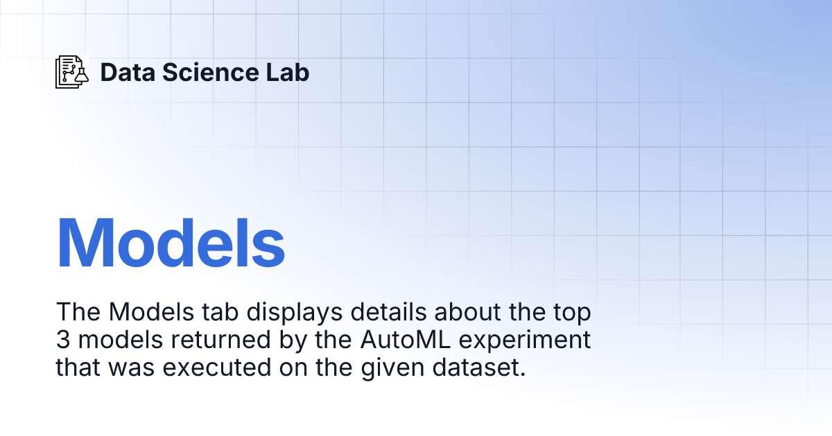 Models | Data Science Lab