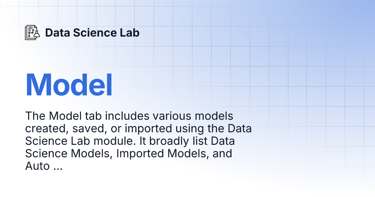 Model | Data Science Lab