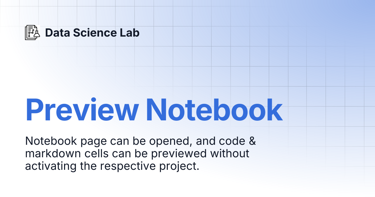 Preview Notebook | Data Science Lab