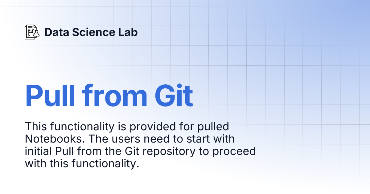 Pull from Git | Data Science Lab