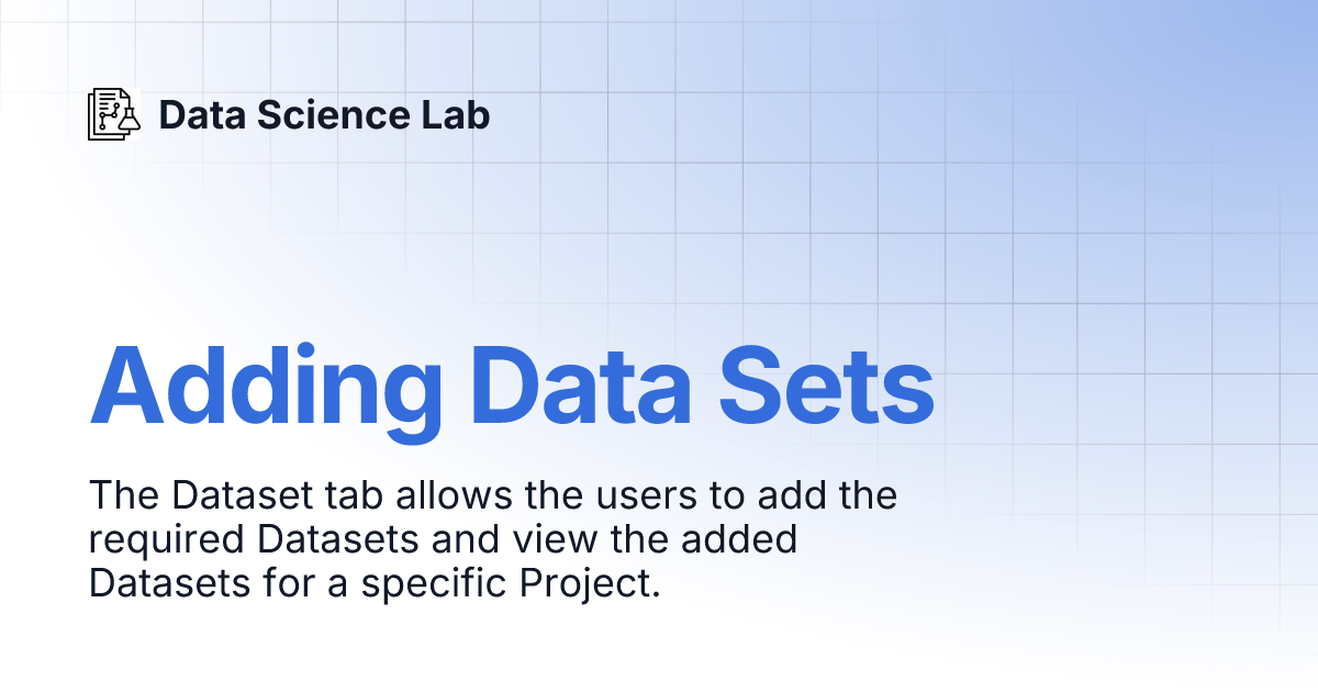 Adding Data Sets | Data Science Lab