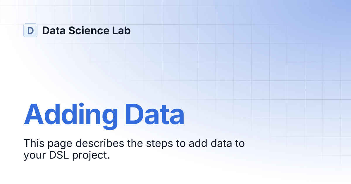 Adding Data | Data Science Lab