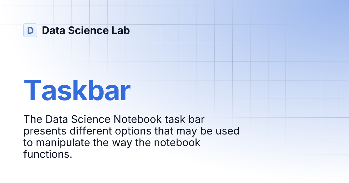 Taskbar | Data Science Lab