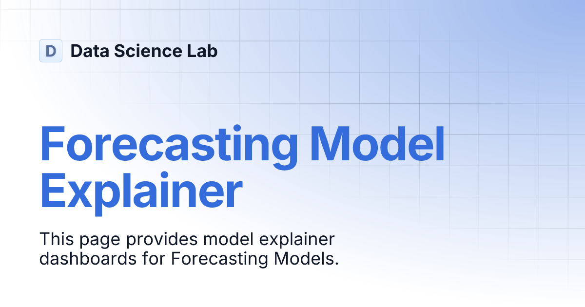 Forecasting Model Explainer | Data Science Lab