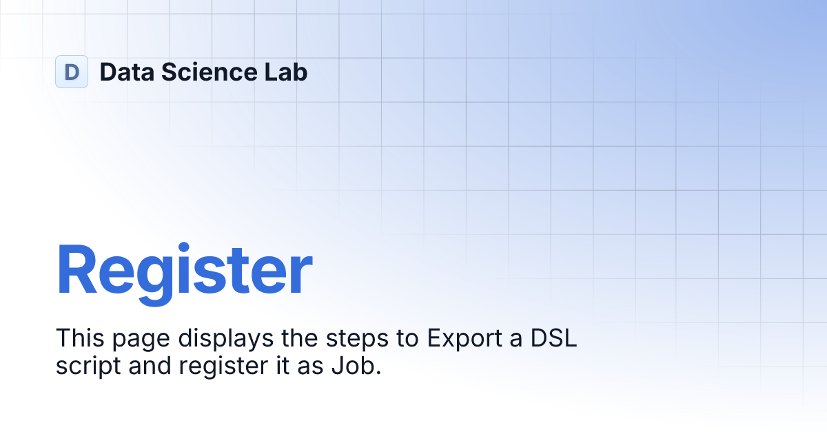 Register | Data Science Lab