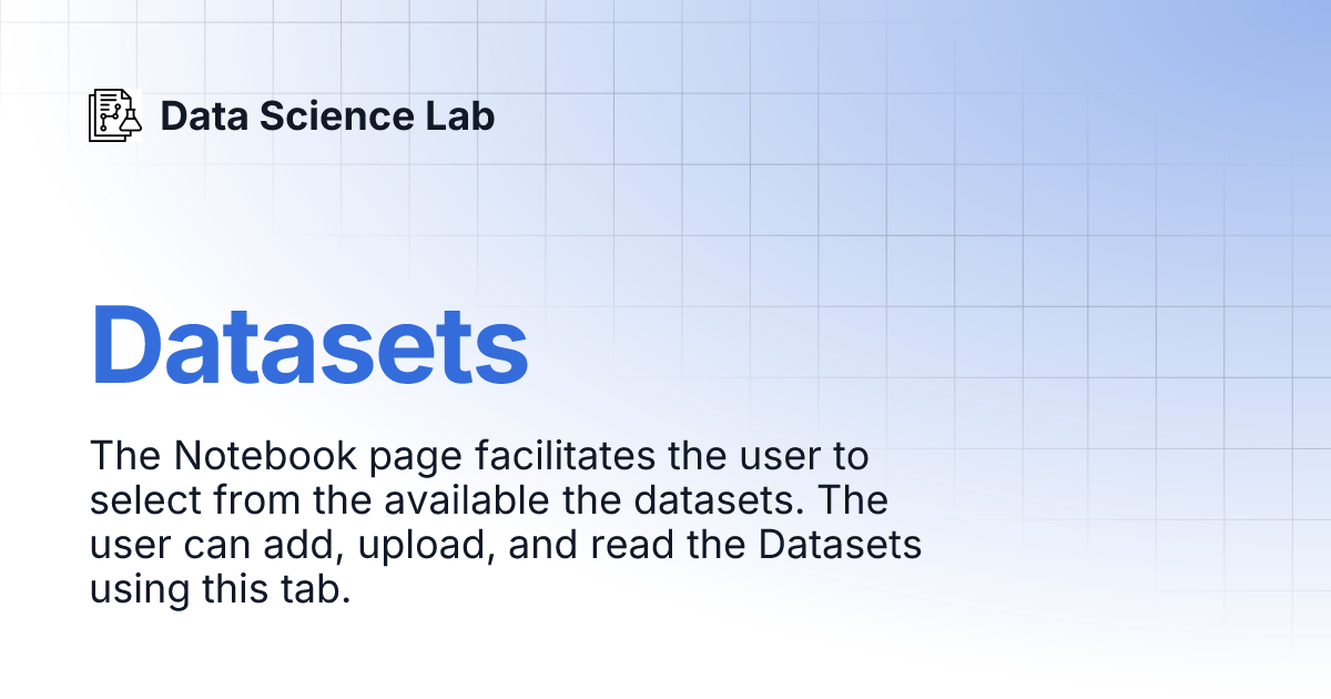 Datasets | Data Science Lab