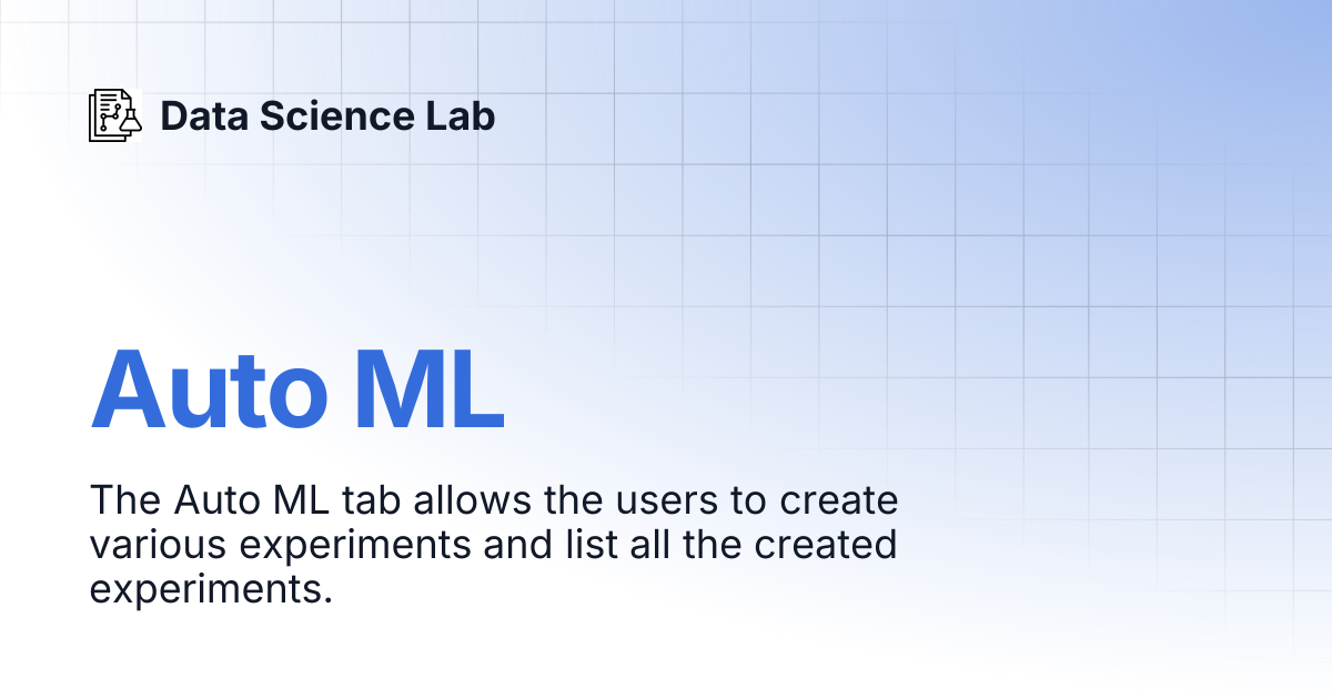 Auto ML | Data Science Lab