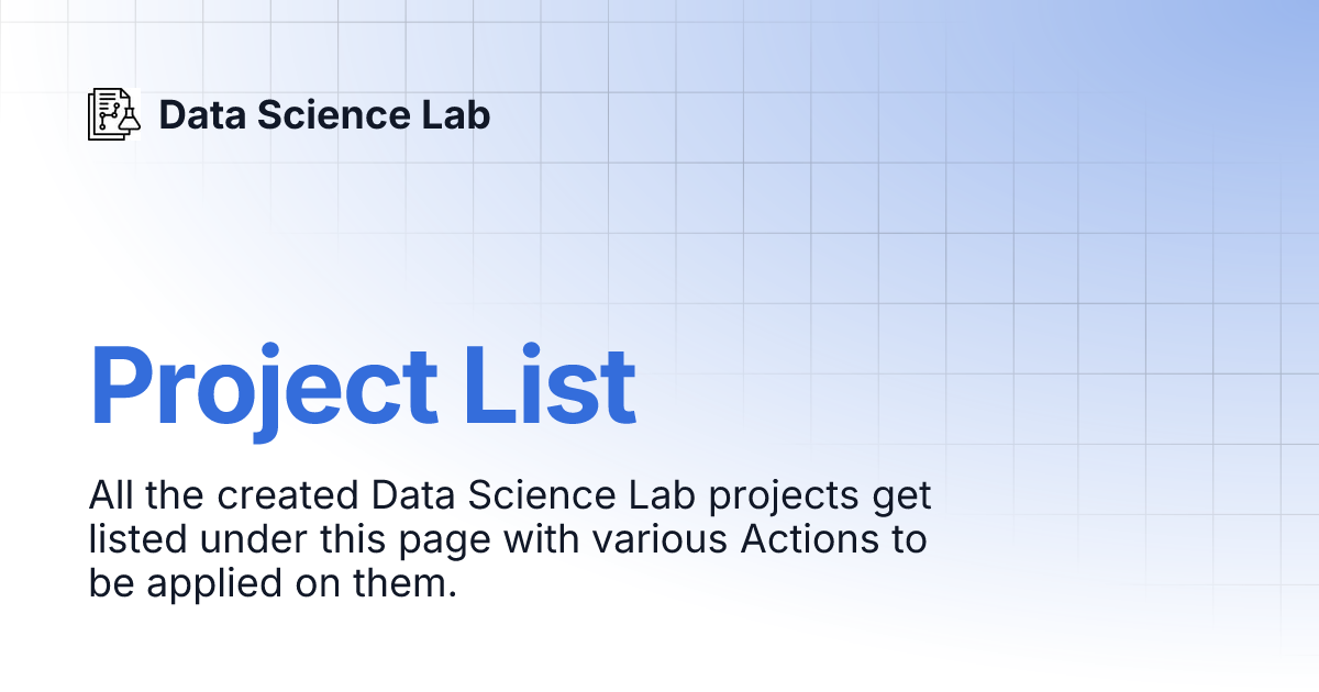 Project List | Data Science Lab