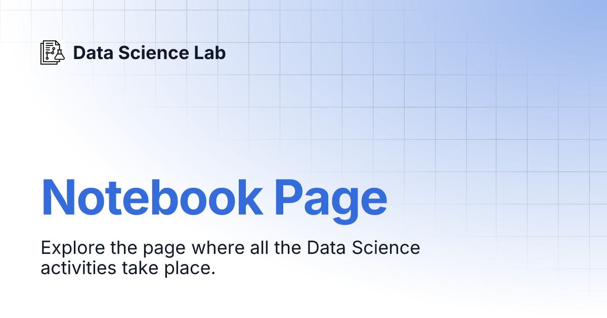 Notebook Page | Data Science Lab