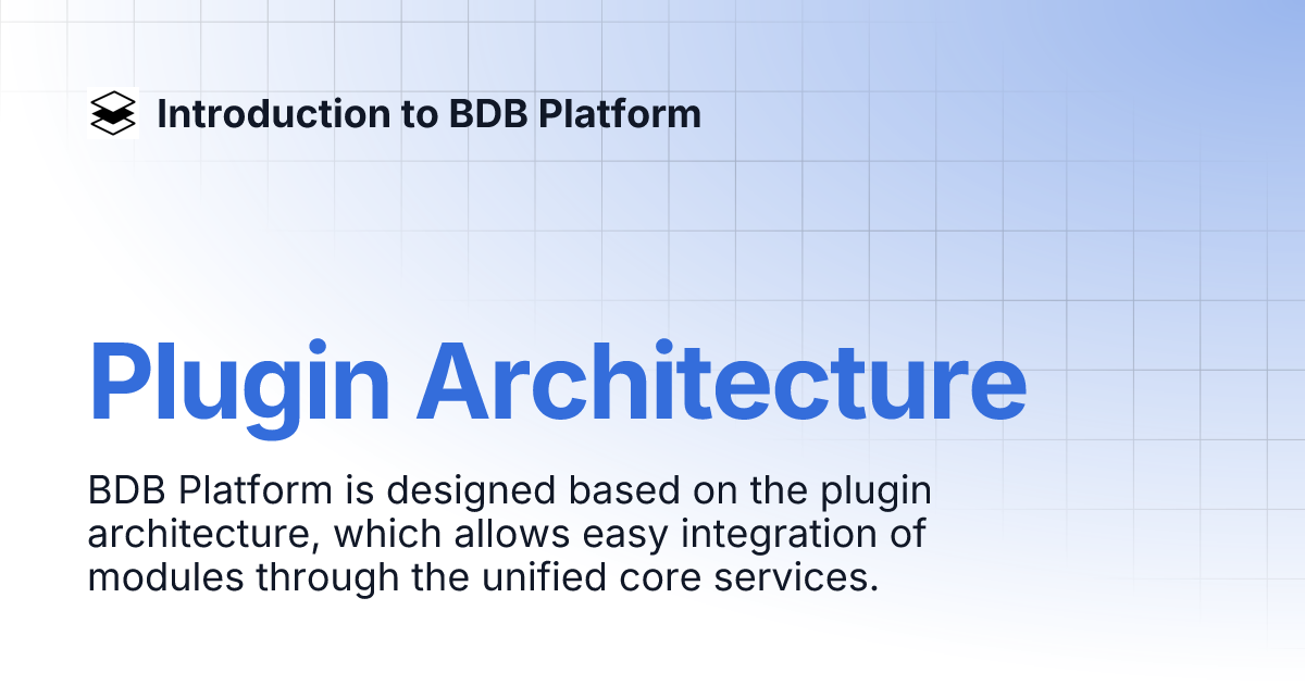 Plugin Architecture | Introduction to BDB Platform