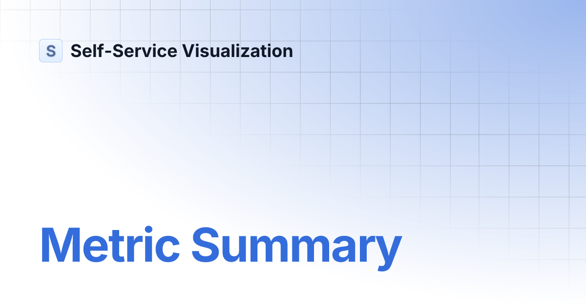 Metric Summary | Self-Service Visualization