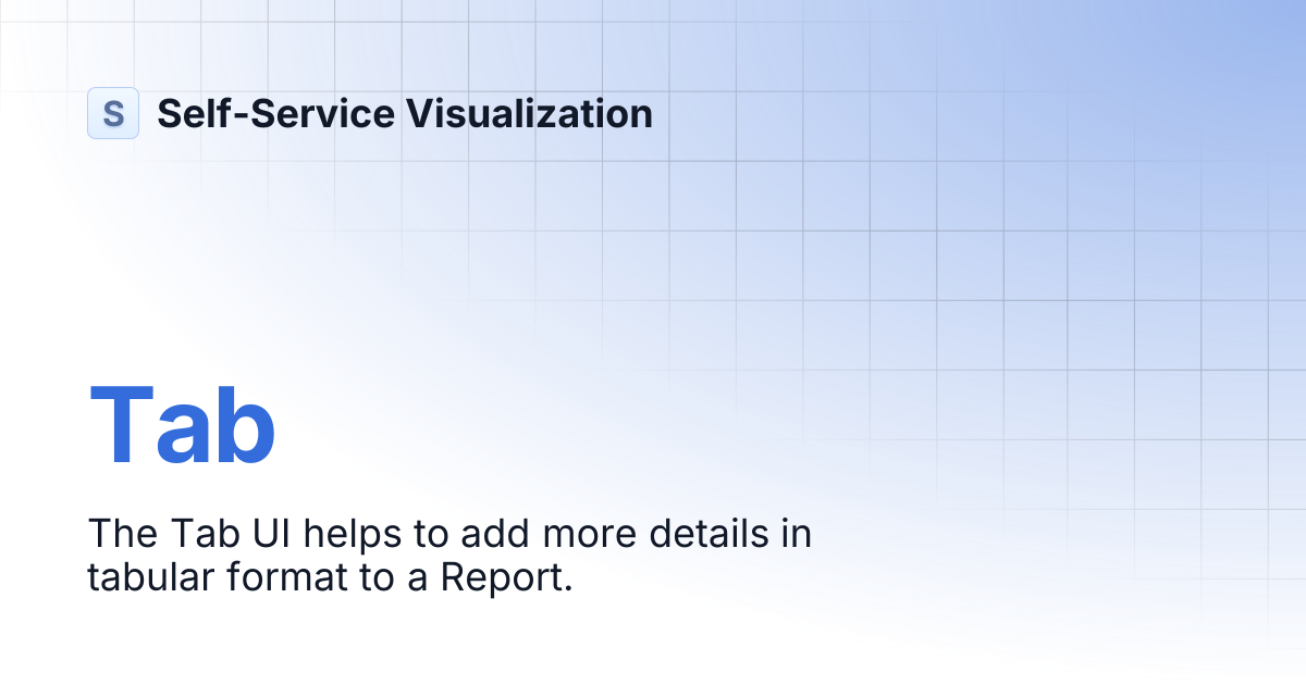 Tab Self Service Visualization