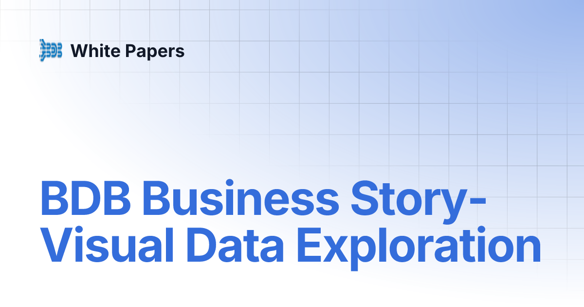 BDB Business Story-Visual Data Exploration | White Papers
